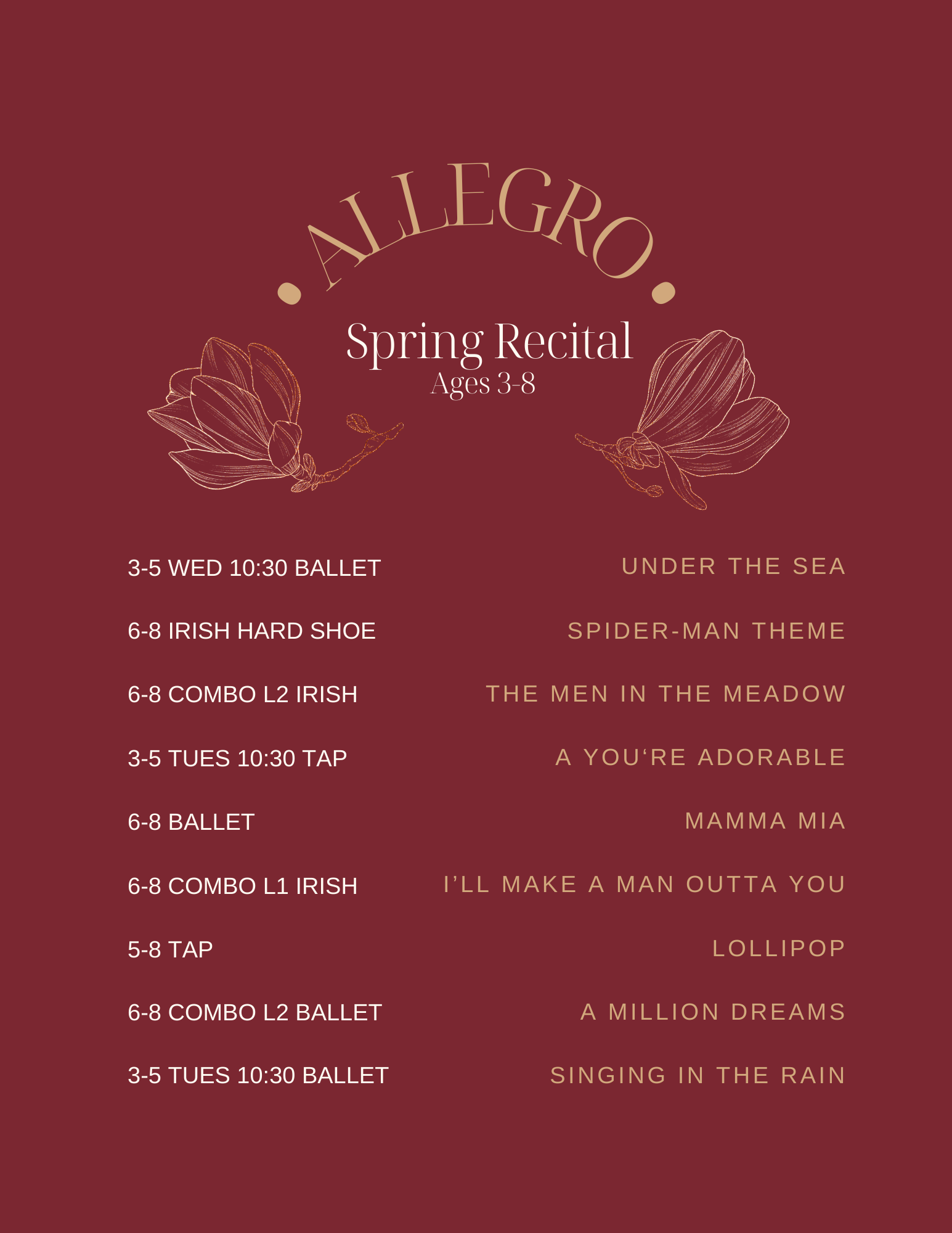 Allegro Dance Studios - Recital Program