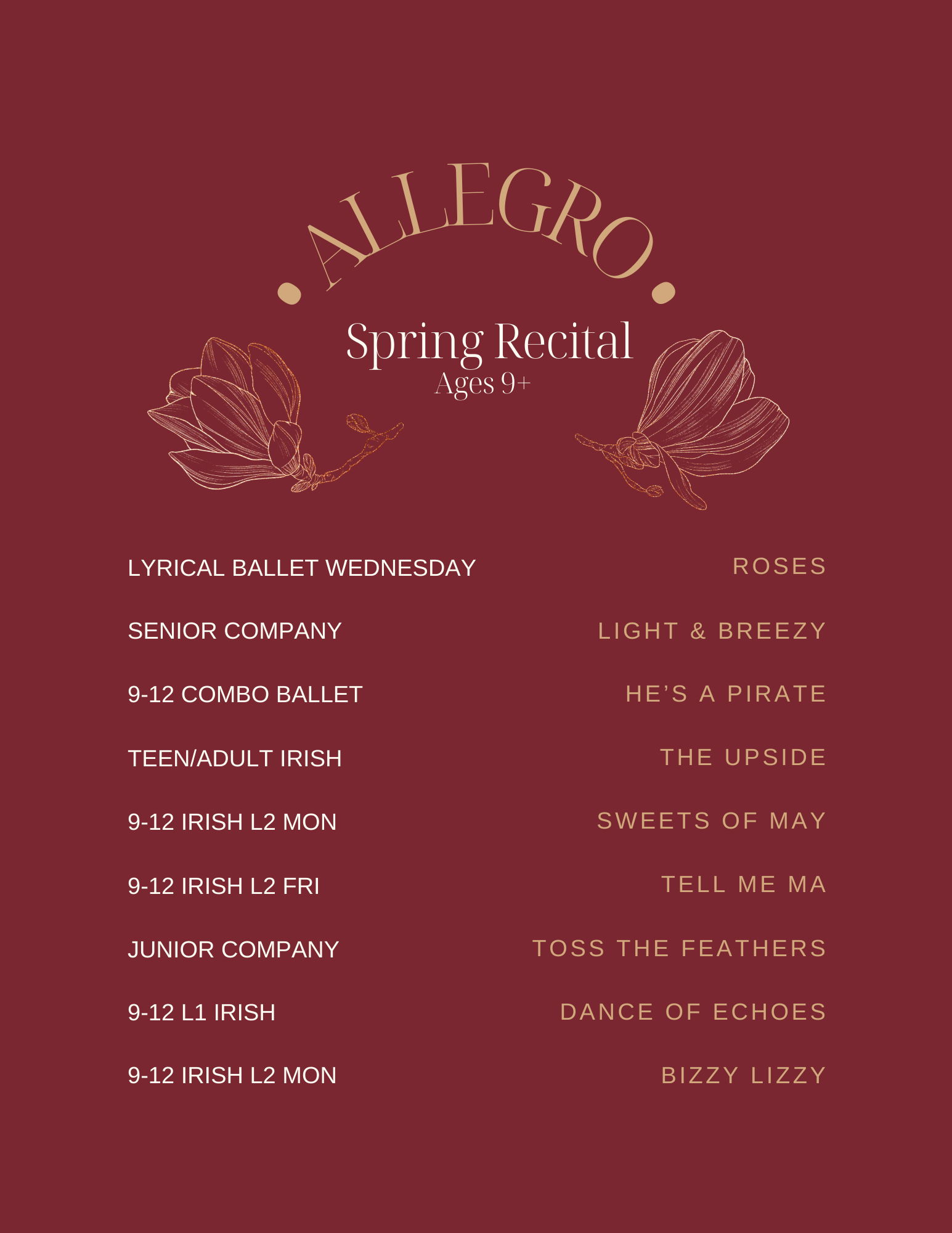 Allegro Dance Studios - Recital Program